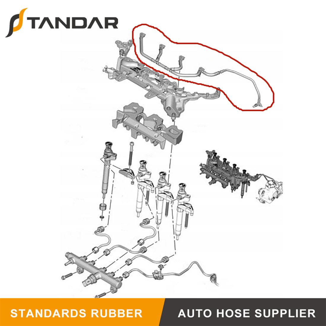 967 423 1880,9674231880,injector return pipe,oil return pipe